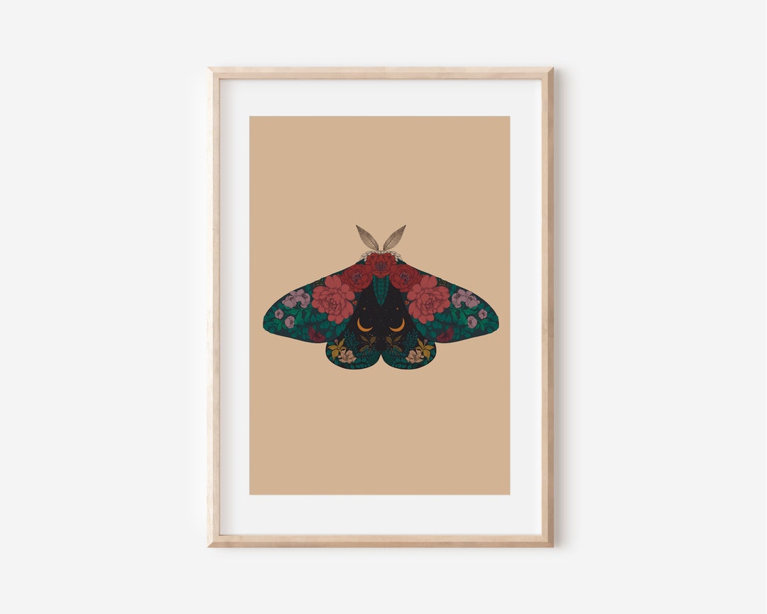 Moth Print, Emperor Moth Print, Moth Wall Art, Moth Poster, Colorful ...