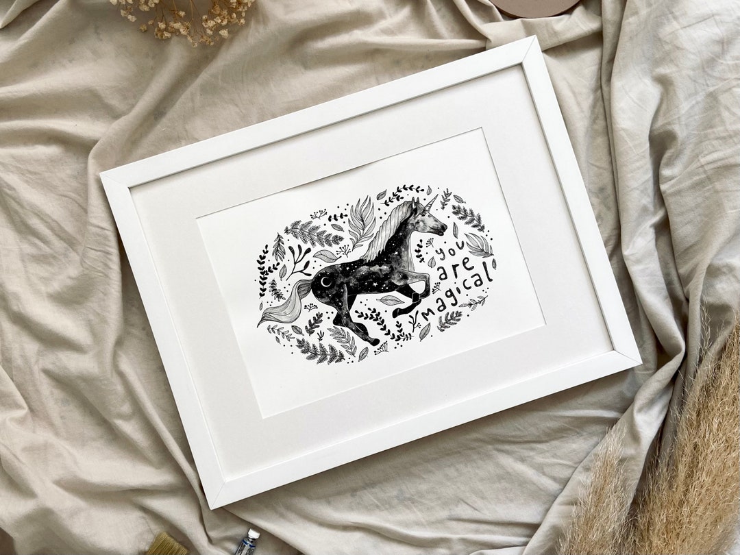 Unicorn Original Illustration, Unicorn Wall Art, Unicorn Original ...