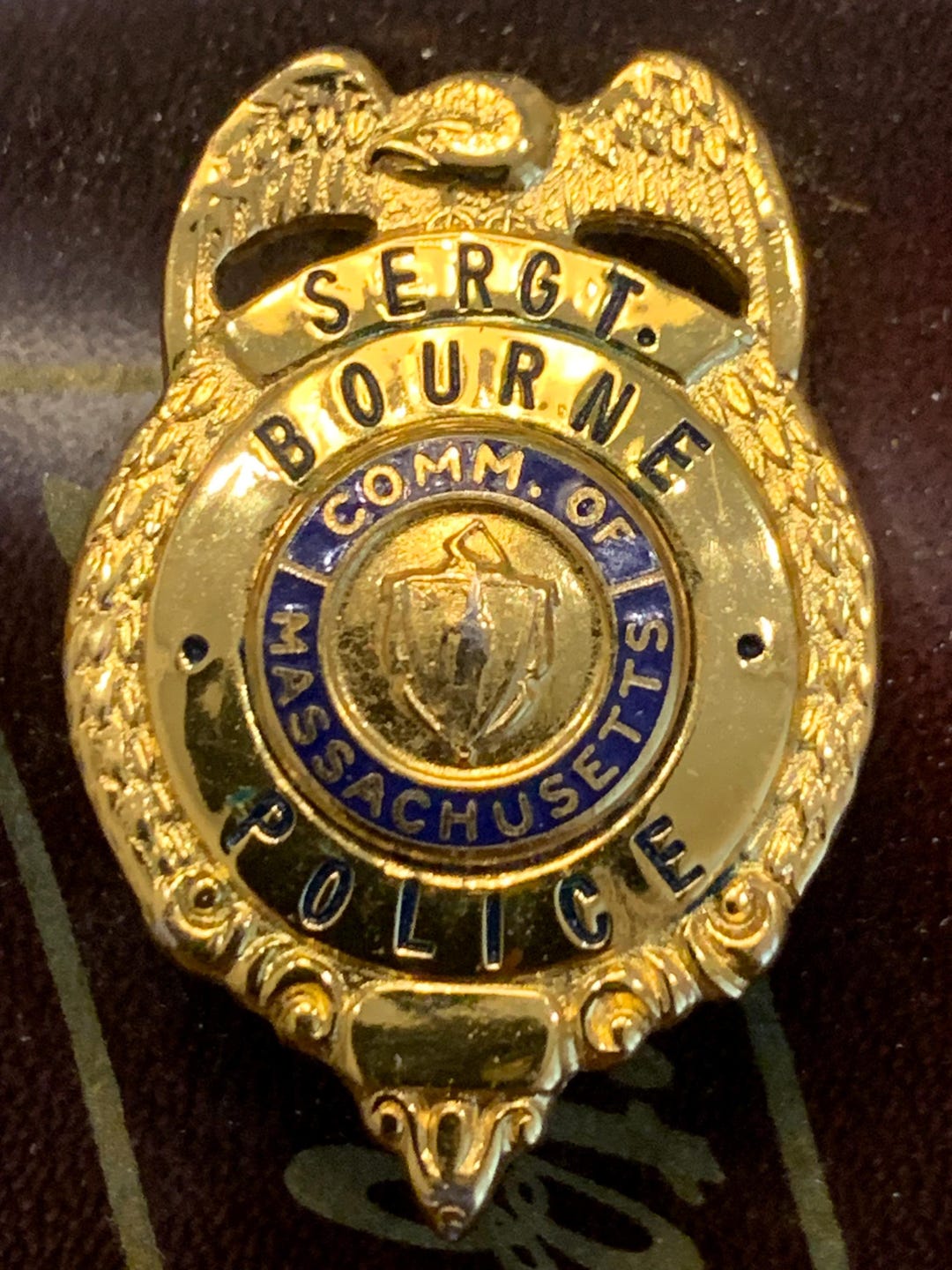 Vintage, Police Gold Sergeant's Pocket Badge. Bourne, Massachusetts - Etsy
