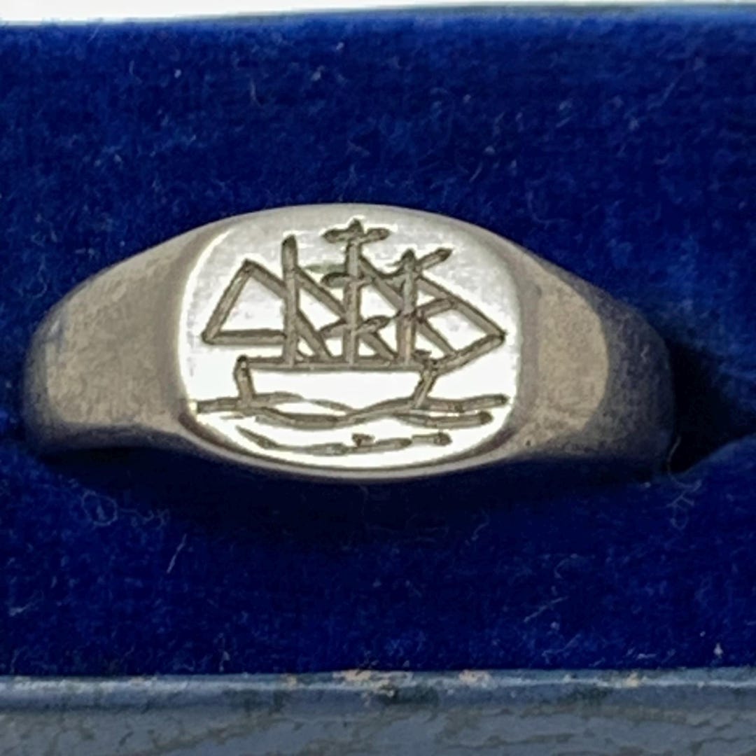 Men's Ring of Stainless Depicting Sailing Ship. - Etsy