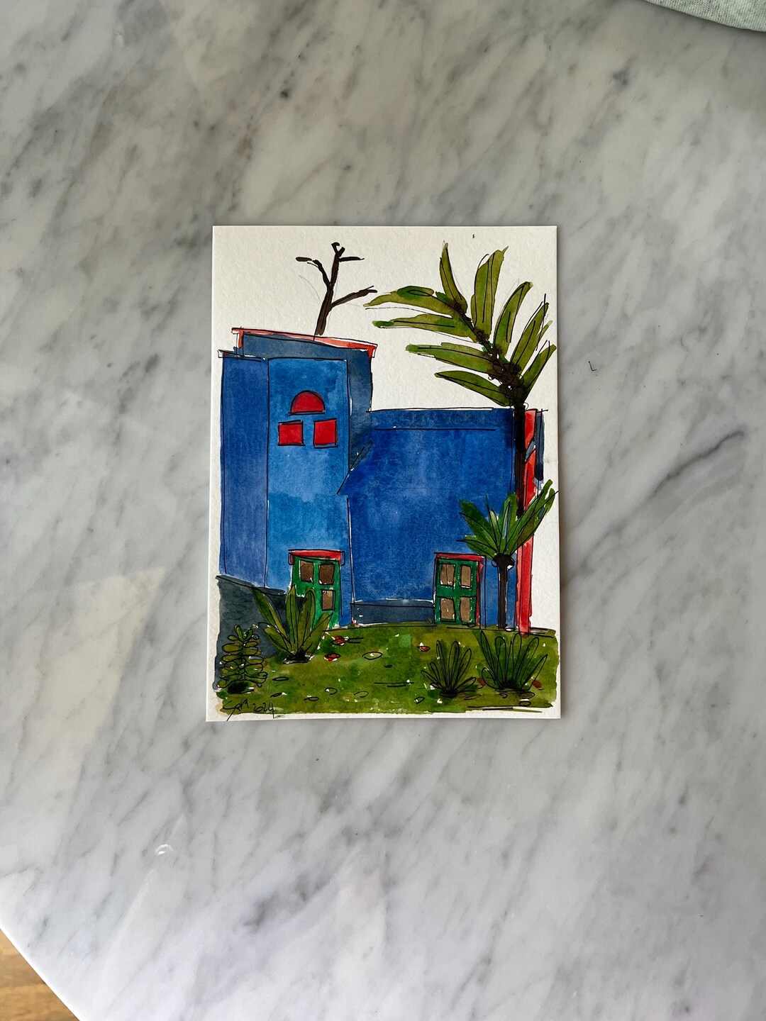 CASA AZUL - Mexican Landscape, Frida Kahlo, Flowers Original Painting ...