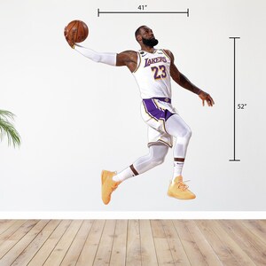 Lebron James L.A. Lakers Dunk Large Removable Wall Decal Sticker - Etsy