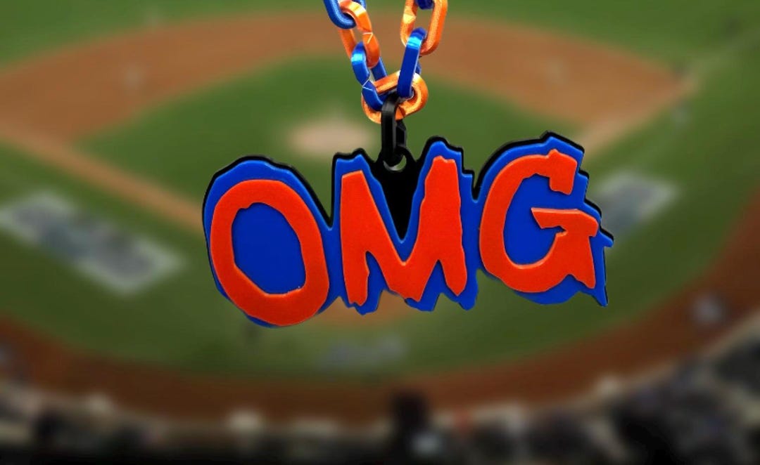 Oversized New York Mets OMG 3D Printed Acrylic Sports Chain - Etsy