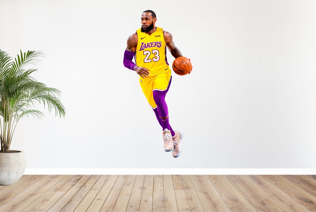 Lebron James L.A. Lakers Large Removable Wall Decal Sticker - Etsy