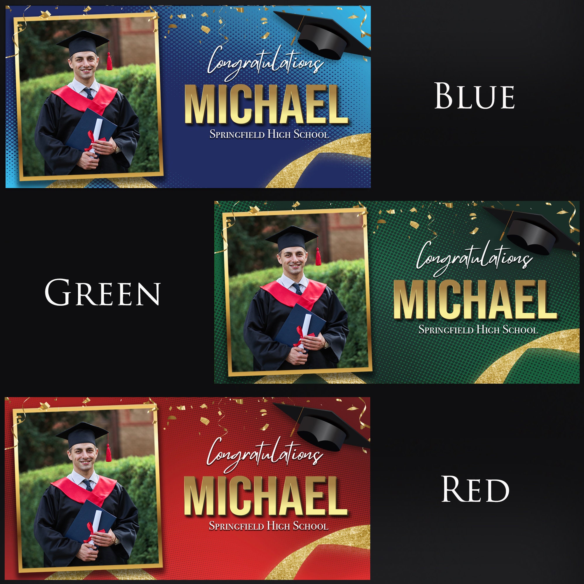 Graduation Banner | Class of 2023 Banner | Personalized Gold Grad ...
