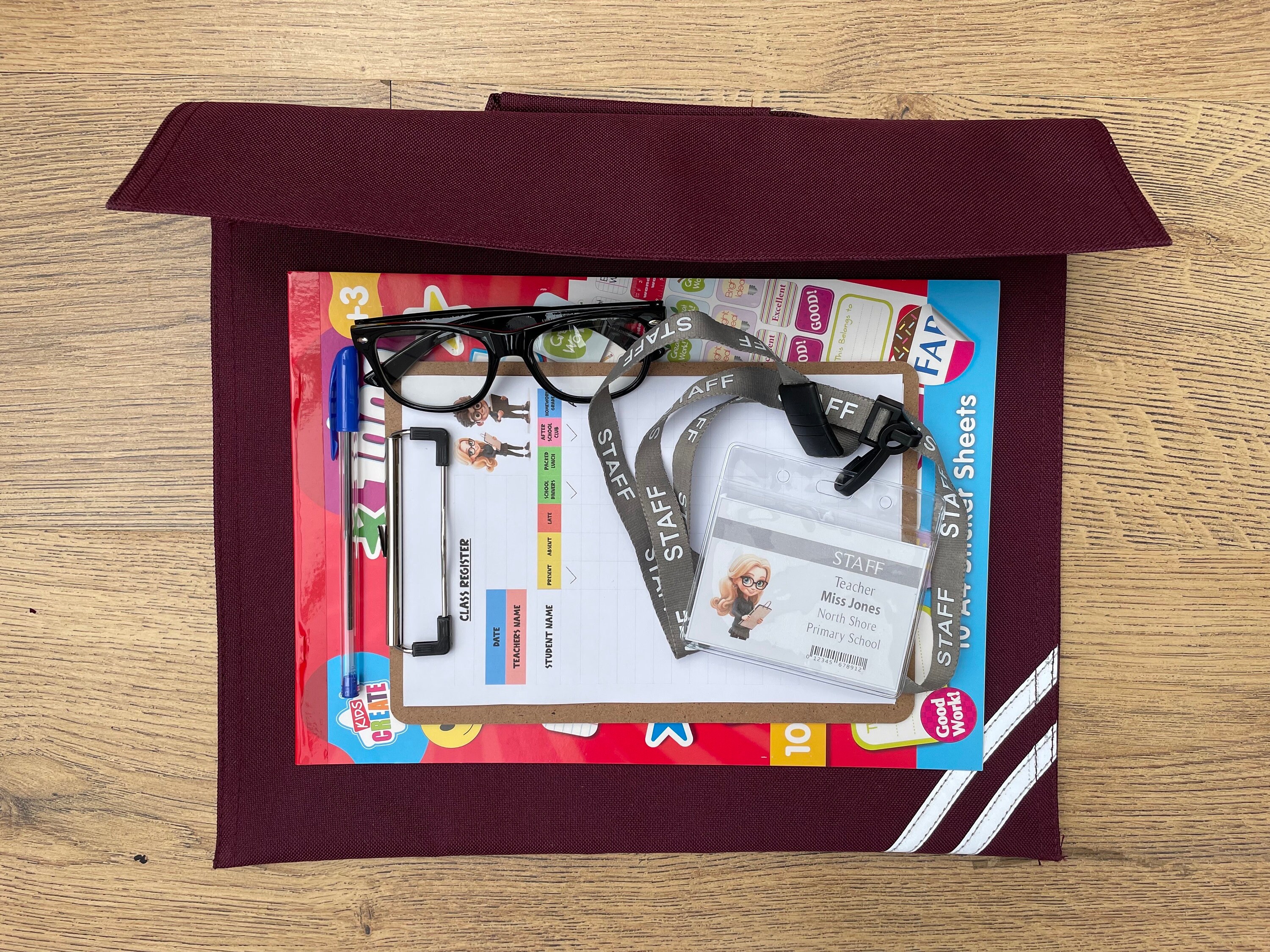 Role Pretend Play Teacher Set Includes Personalised Book Bag Etsy