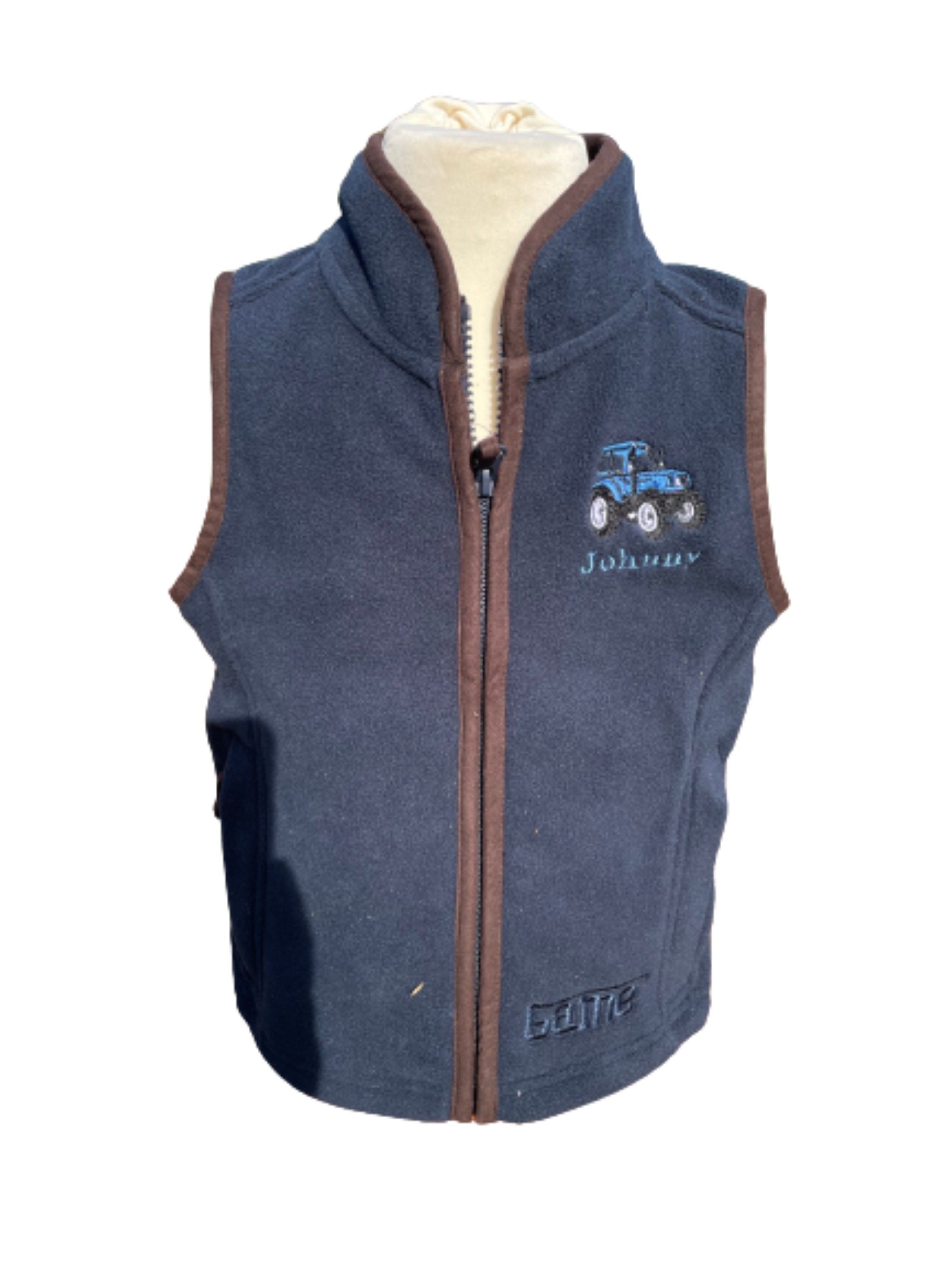 Children's Gilet With Embroidered Red Green or Blue Tractor Gilet ...