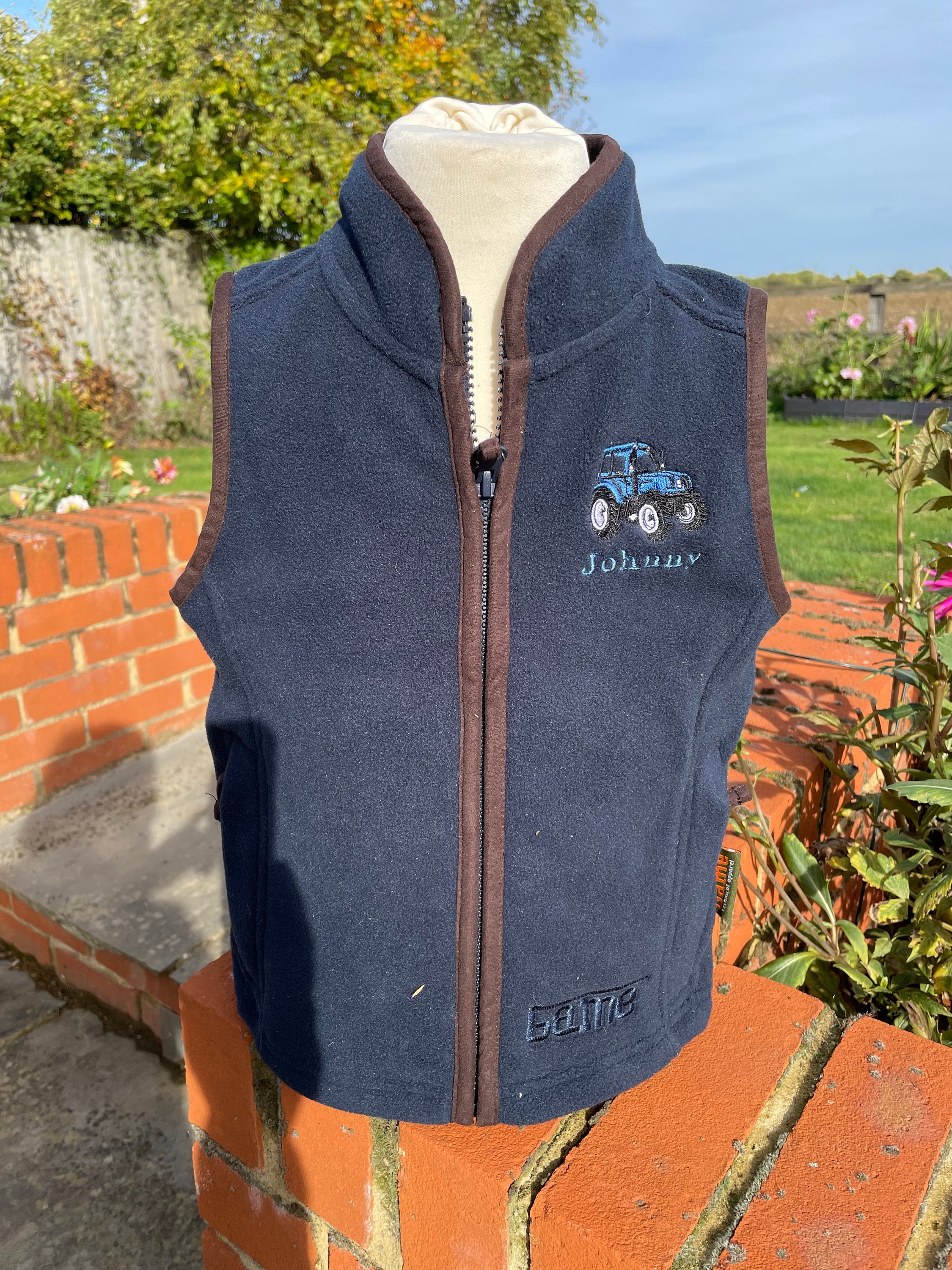 Children's Gilet With Embroidered Red Green or Blue Tractor Gilet ...