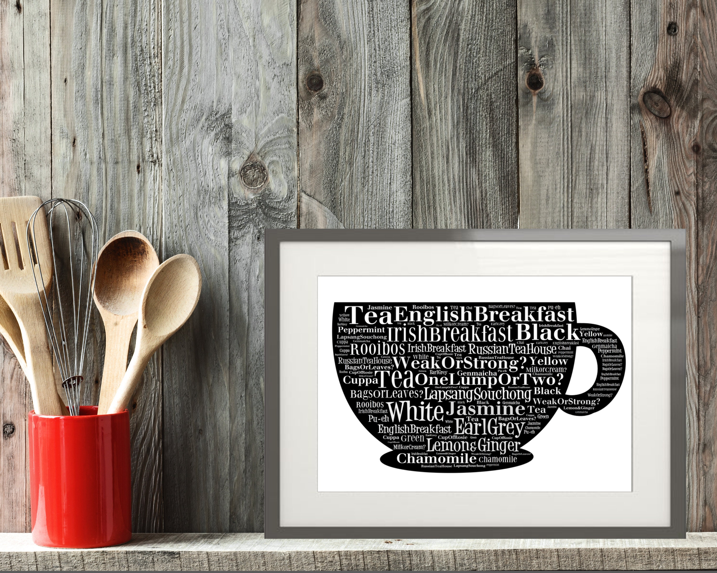 Coffee Cup or Tea Cup Word Art Print, FREE GIFT Cafe, Kitchen Poster ...