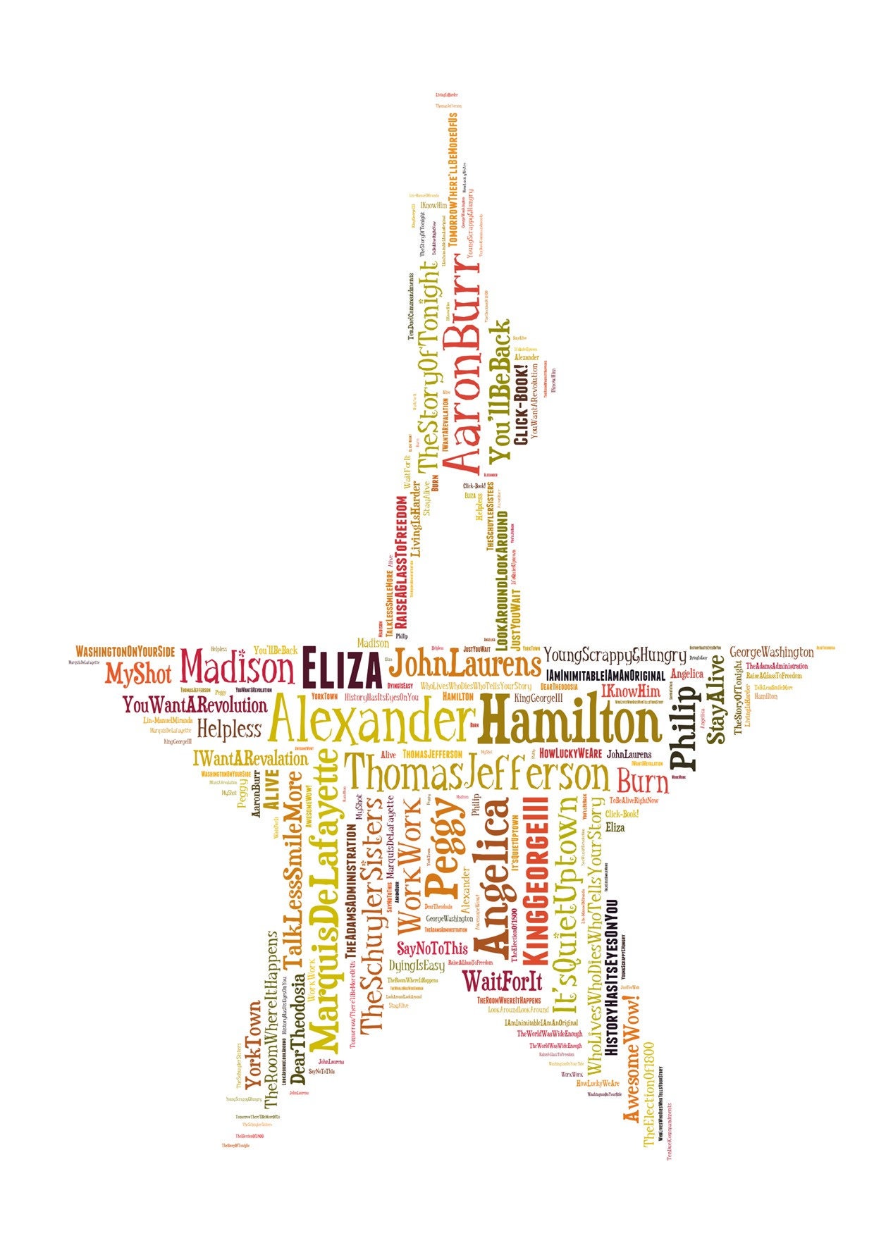 Hamilton Word Art Spotify Option 4 Colors Available Musical - Etsy