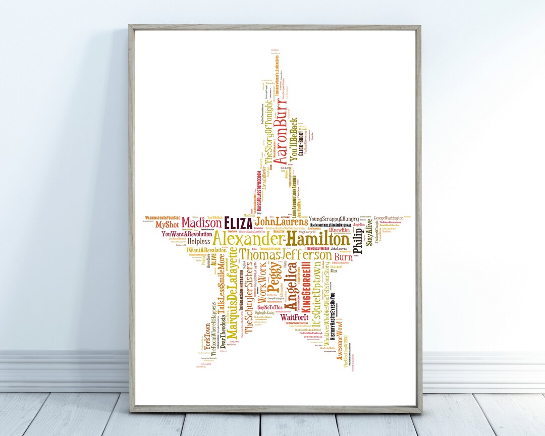 Hamilton Word Art Spotify Option 4 Colors Available Musical Theatre ...