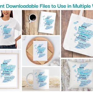 Digital Download Scotland Map, Word Art Poster Print, Wordcloud, Home ...