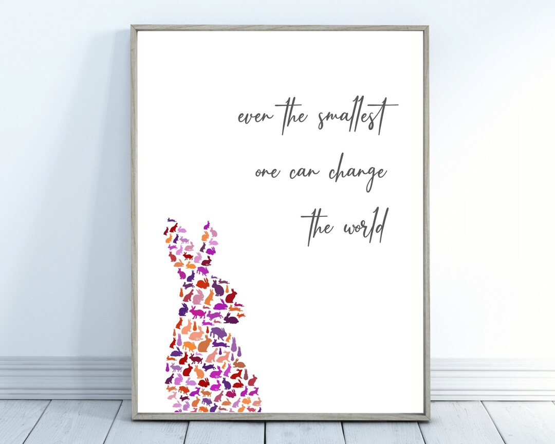 Rabbit Inspirational Quote 6 Colour Options Word Art Print Typography ...