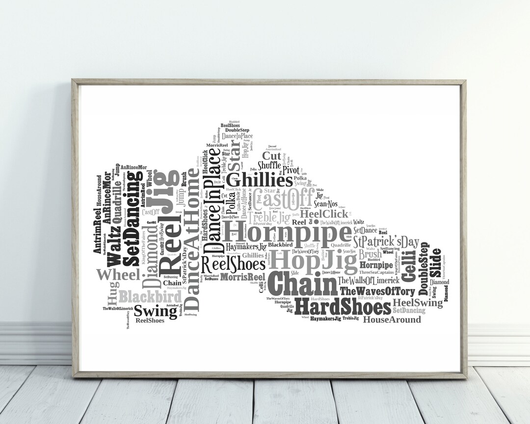 Irish Dance Shoe Word Art Print: Celtic Dancer Gift - Etsy