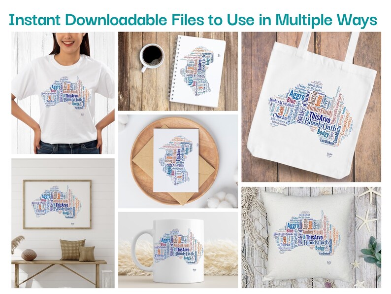 Australian Slang Map Digital Download Print at Home Word Cloud - Etsy