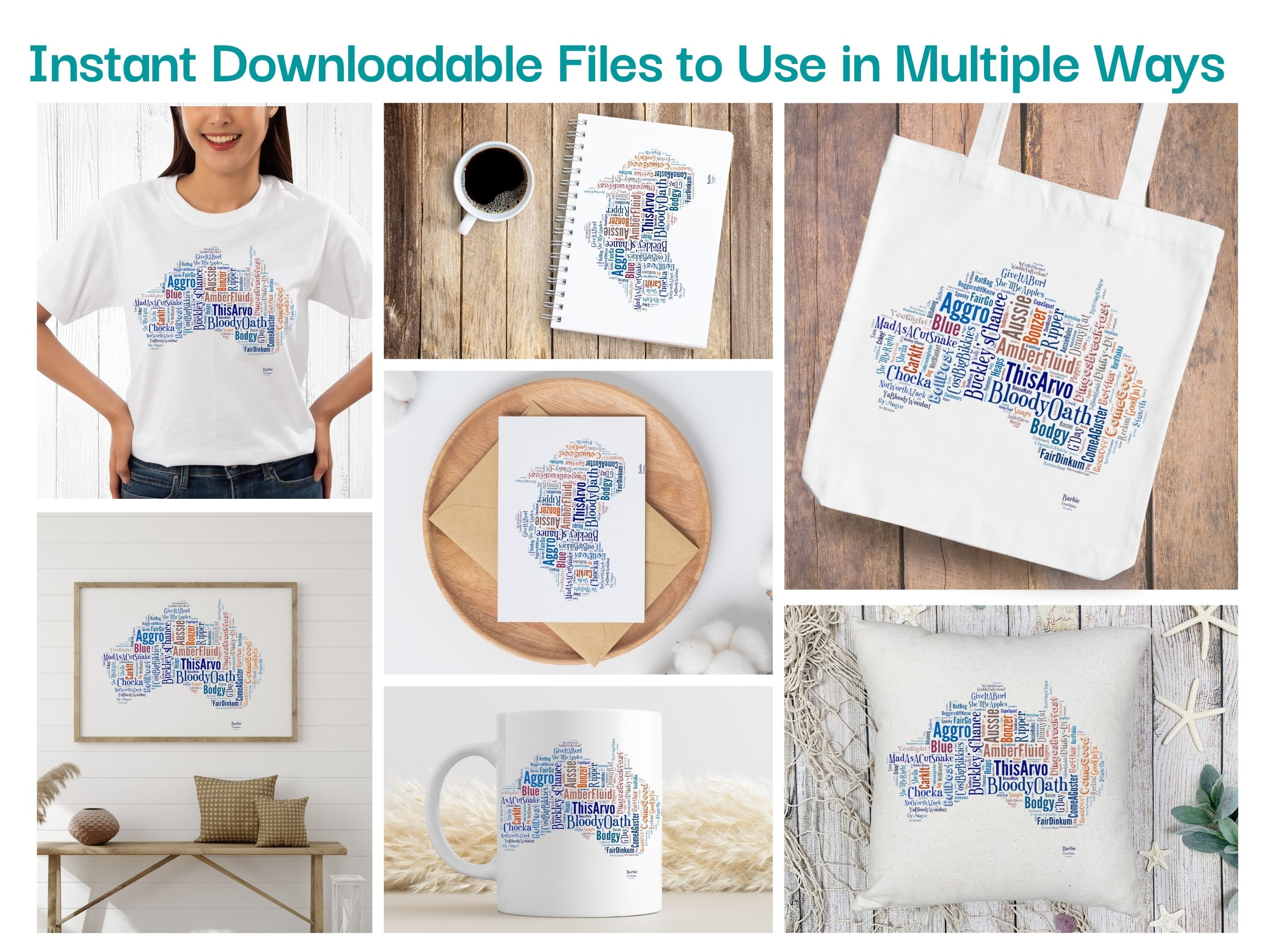 Australian Slang Map Digital Download Print at Home Word Cloud - Etsy