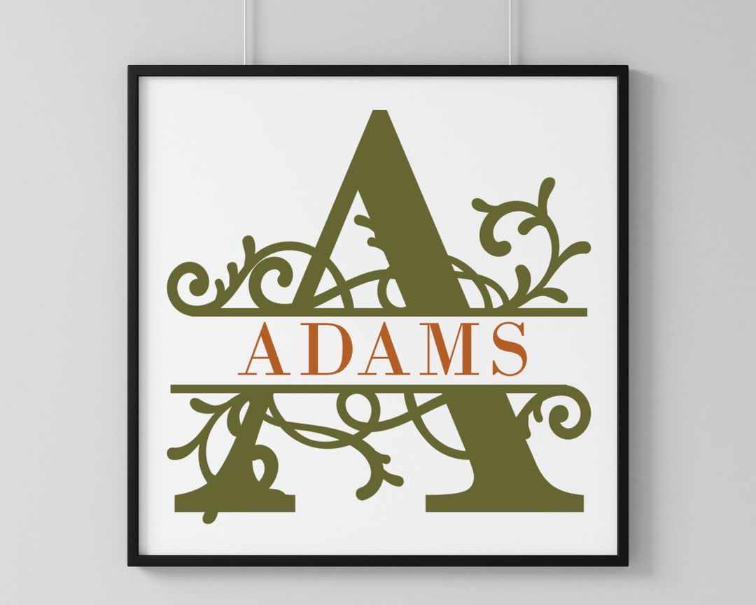 Custom Digital Download Monogram Letter Personalised Poster Print ...