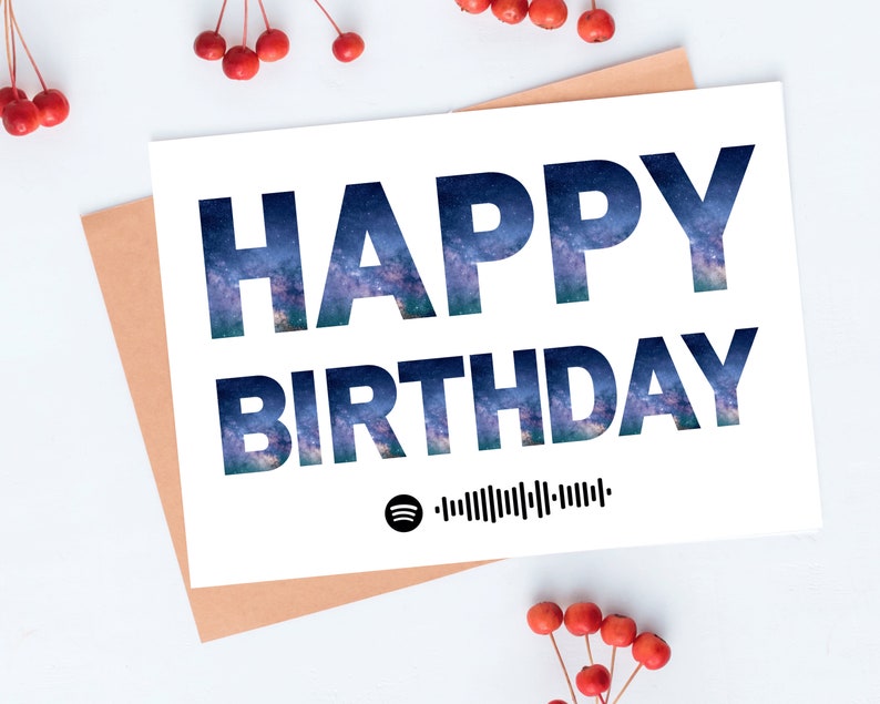 Personalized Happy Birthday Card With Spotify Code - Etsy