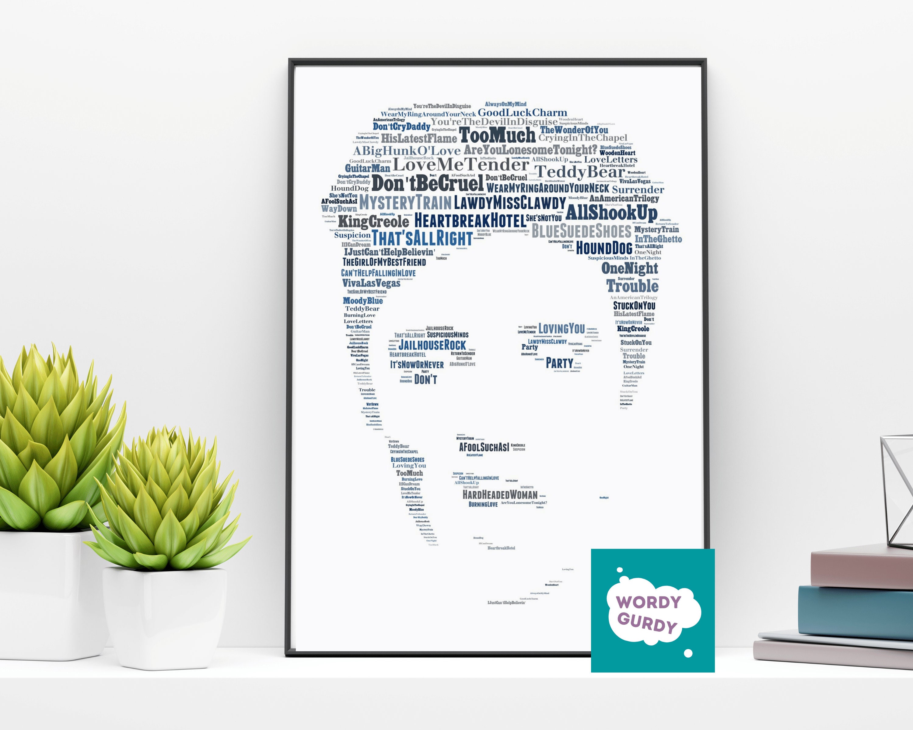 Elvis Word Art Print Typography Spotify Option FREE GIFT the - Etsy UK