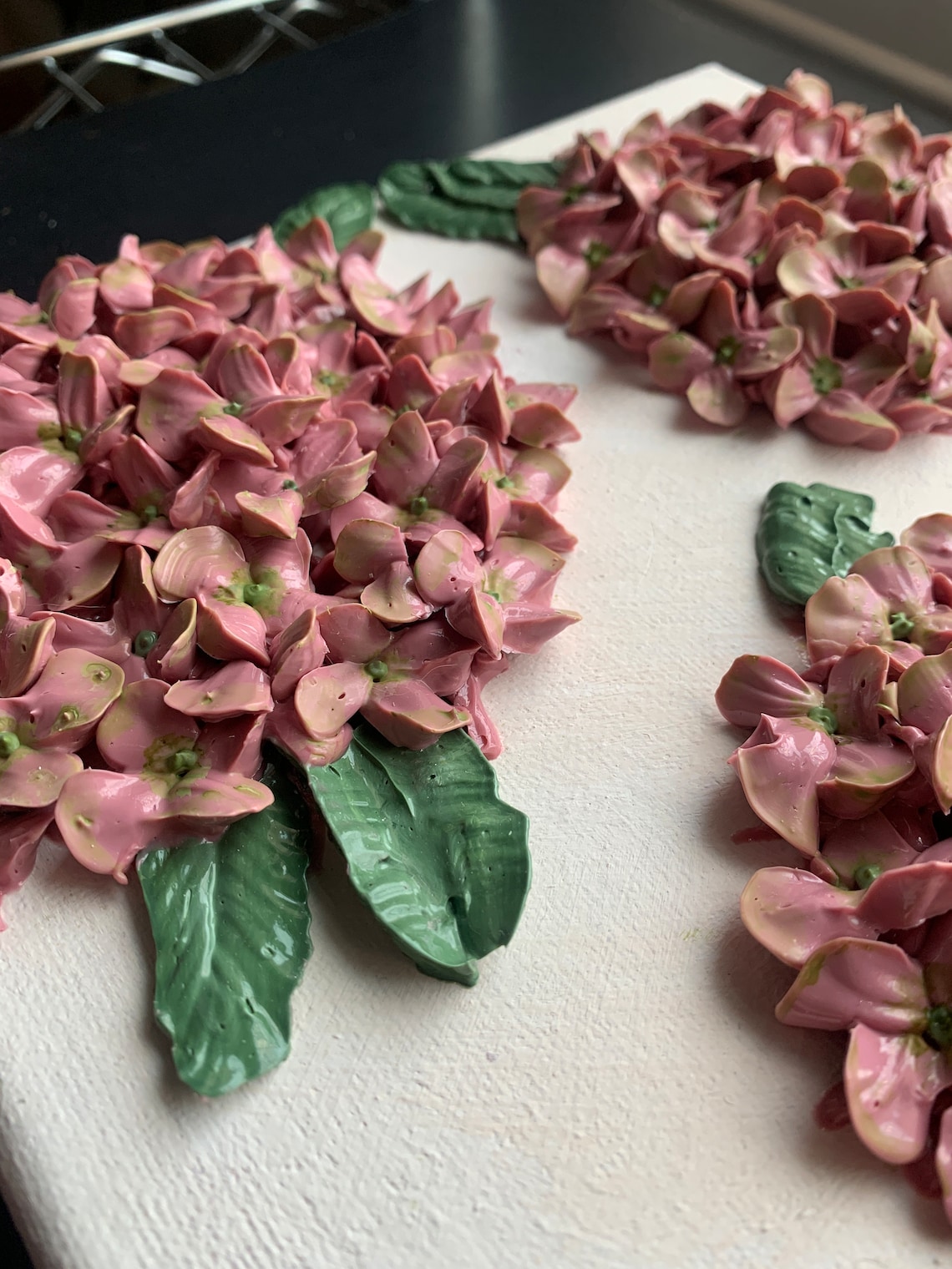 3d Flower Painting Original Floral Art Hydrangeas Sculpture Flowers 3d ...