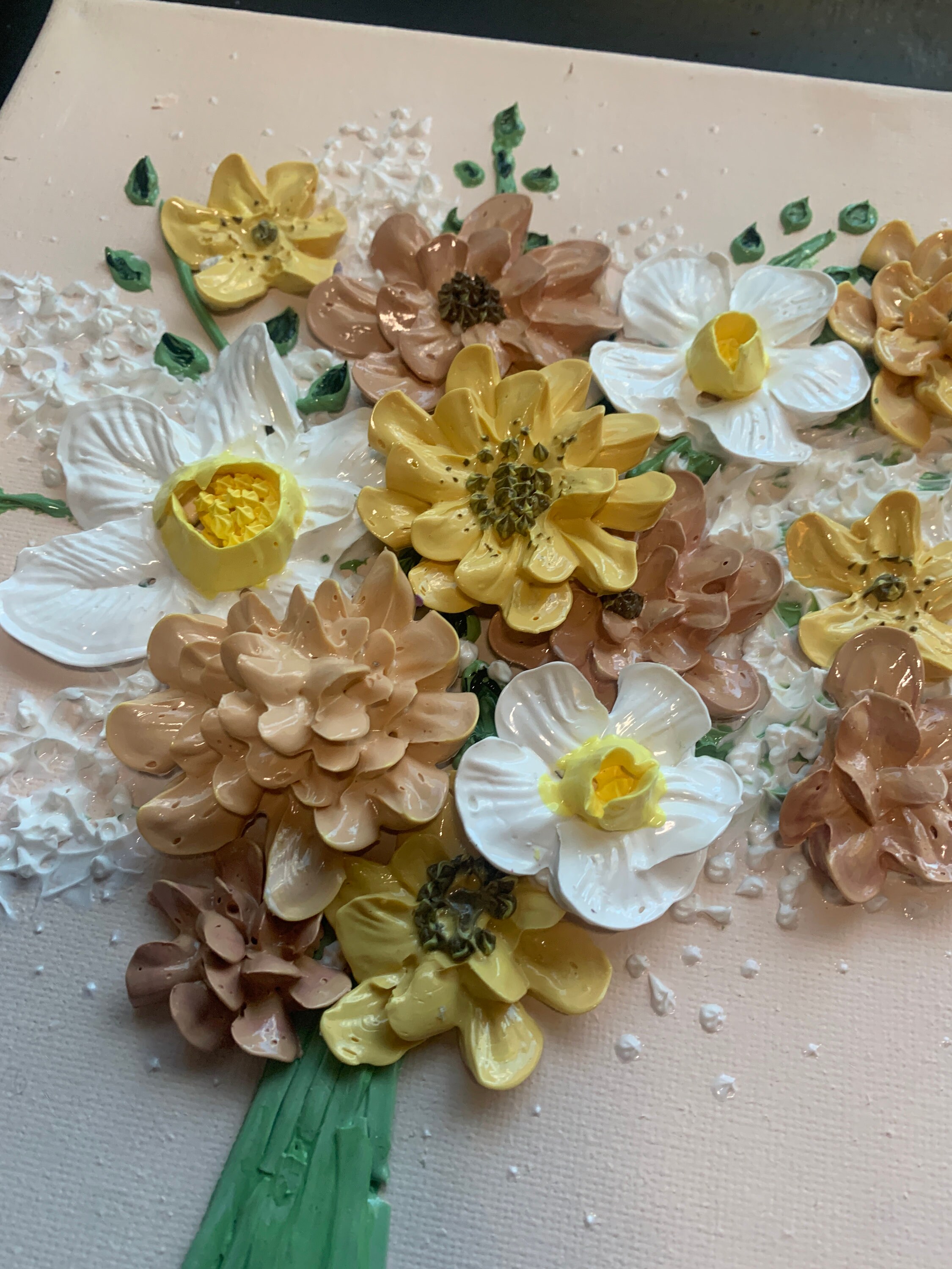 3d Floral Art, Original Artwork of Flowers in Spring Flowers Canvas 3d ...