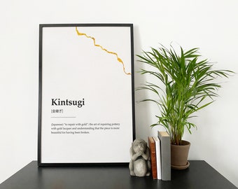 Kintsugi Definition Print Japan Printable Wall ART Quote Print ...