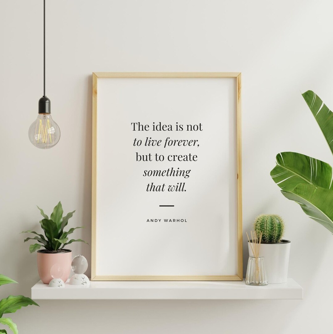 Andy Warhol Quote | Quote Print | Famous Quotes | Minimalist | Wall Art ...