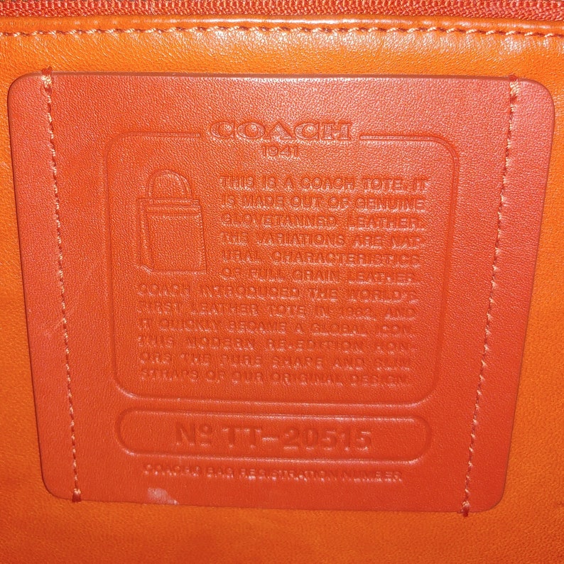 Coach 1941 Collection Skinny Tote 20515 in Saddle and Orange EUC - Etsy