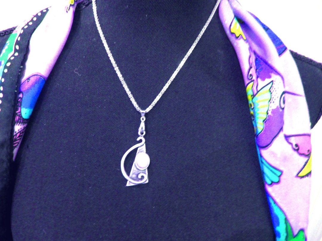 16 Silver Chain Necklace With Modern Free Form Charm - Etsy