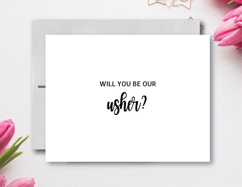 Will You Be Our Usher Printable Card | Wedding Attendant Card | Instant ...
