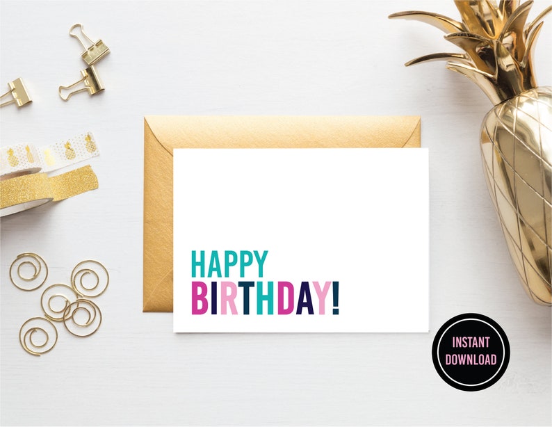 Happy Birthday Printable Card Cheery Birthday Card - Etsy
