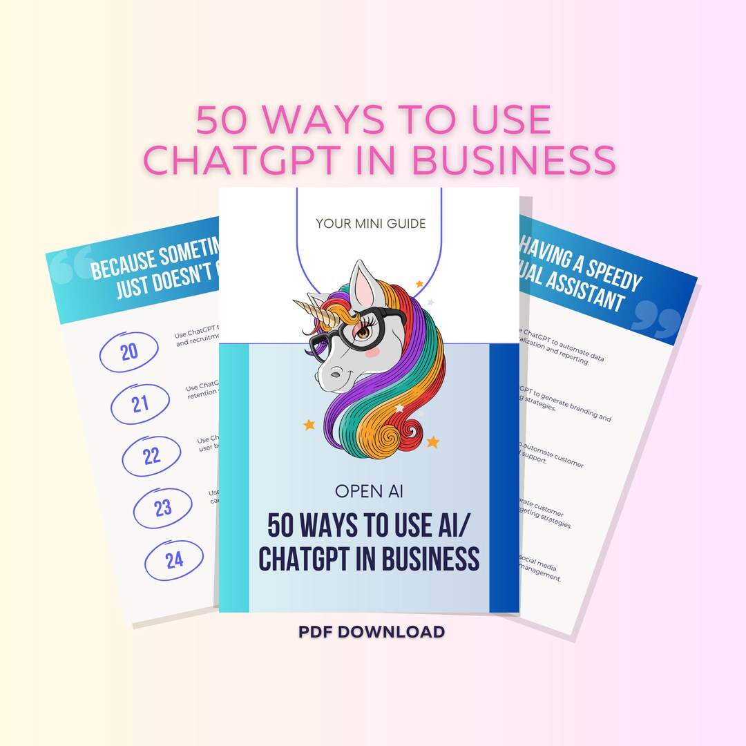 Chatgpt Ebook, 50 Ways to Use AI in Business, 50 Ways to Use Chatgpt, Create Digital Products ...