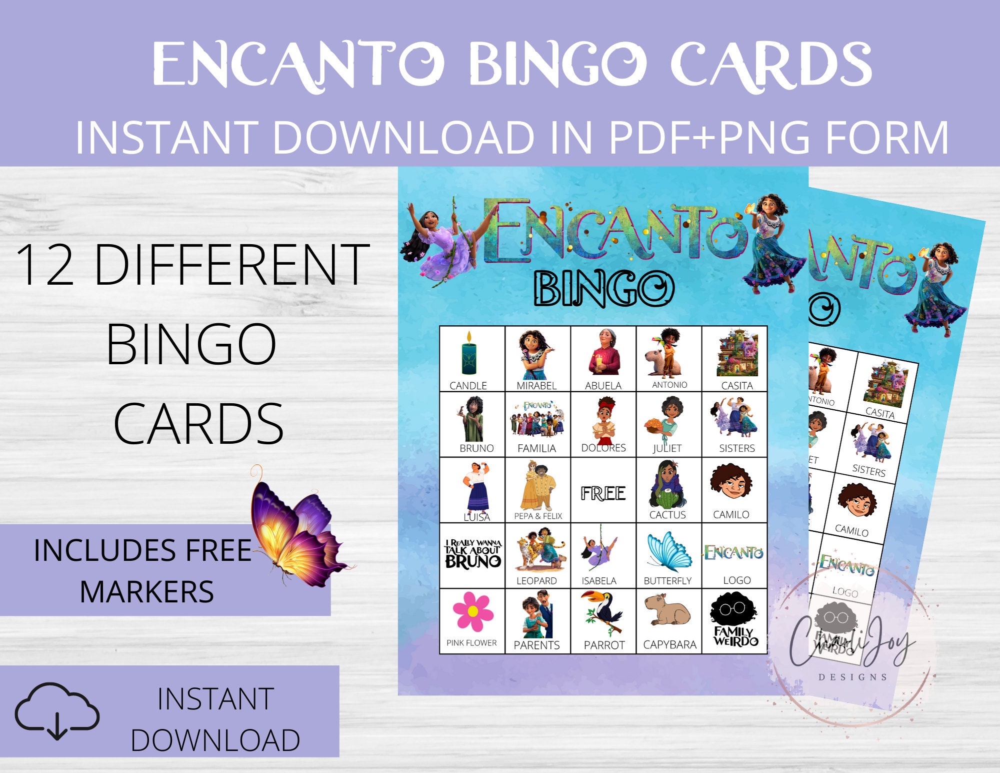 Encanto Bingo Game 12 Cards Encanto Movie Birthday Party - Etsy Canada