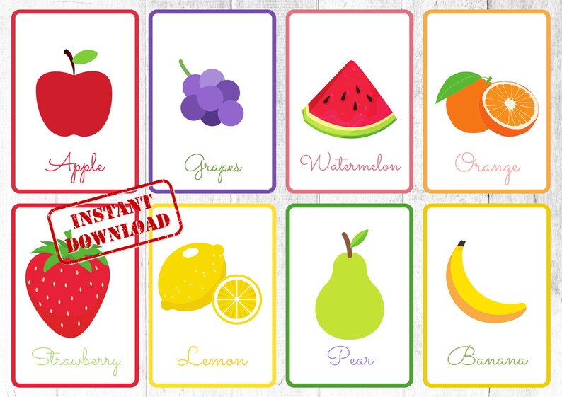Chinese Fruit Cards Printable Chinese Flash Cards MONTESSORI | Etsy ...
