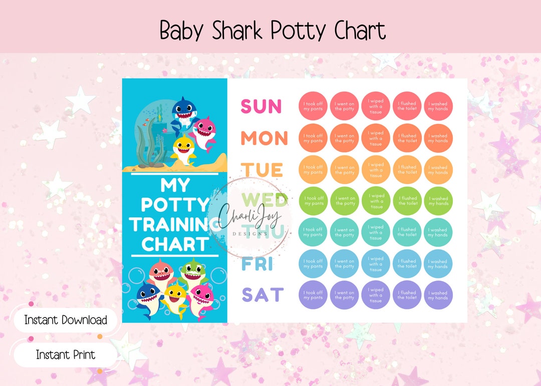 Baby Shark Potty Chart/motivational Potty Chart/toddler Toilet Training ... Baby Shark Potty Chart/motivational Potty Chart/toddler Toilet Training ...