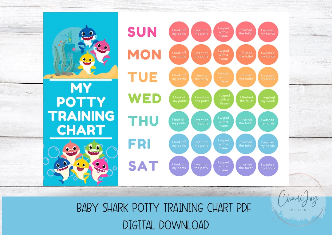 Baby Shark Potty Chart/motivational Potty Chart/toddler Toilet Training ...