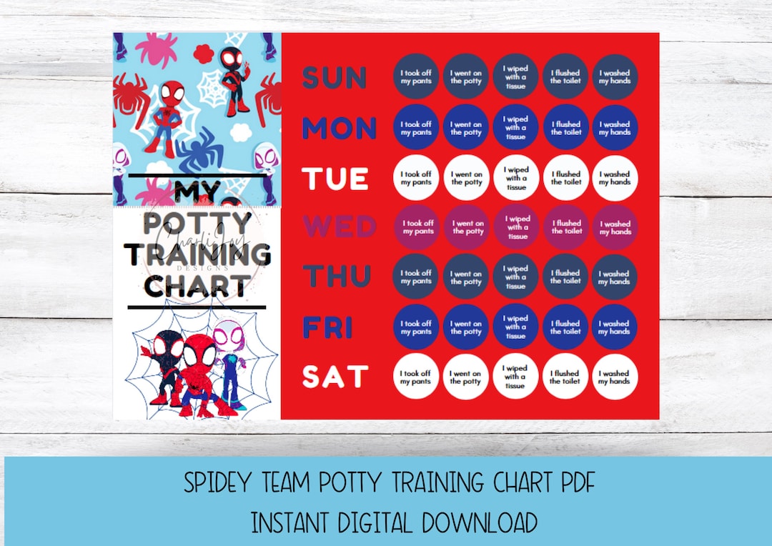 SPIDEY TEAM Potty Chart/motivational Potty Chart/toddler Toilet ...