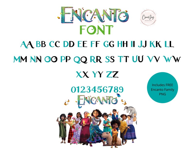 Encanto Font OTF Instant Digital Download Letters Numbers - Etsy Canada