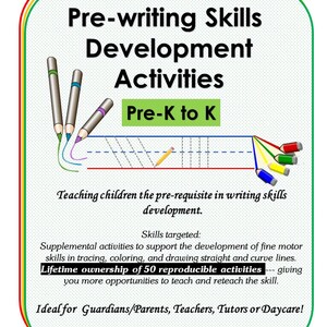 Writing Skills Development Activities Pre-k to K - Etsy