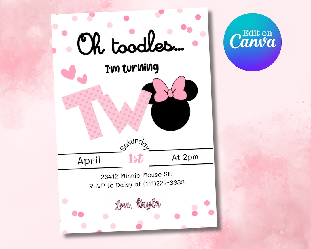 Oh Toodles Birthday Invitation TEMPLATE - Etsy