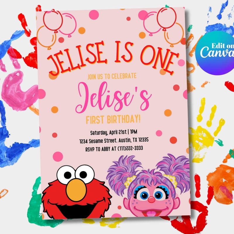 Elmo Invitations - Etsy