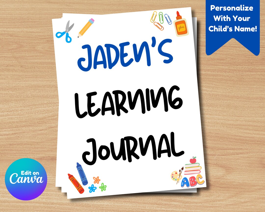 Toddler Learning Journal DIGITAL PRINTABLES | Customizable Cover Page ...