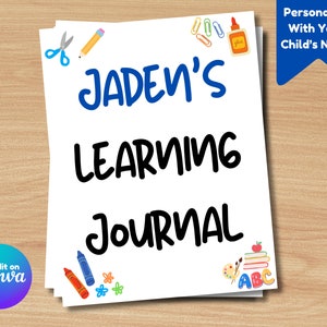 Toddler Learning Journal DIGITAL PRINTABLES | Customizable Cover Page ...