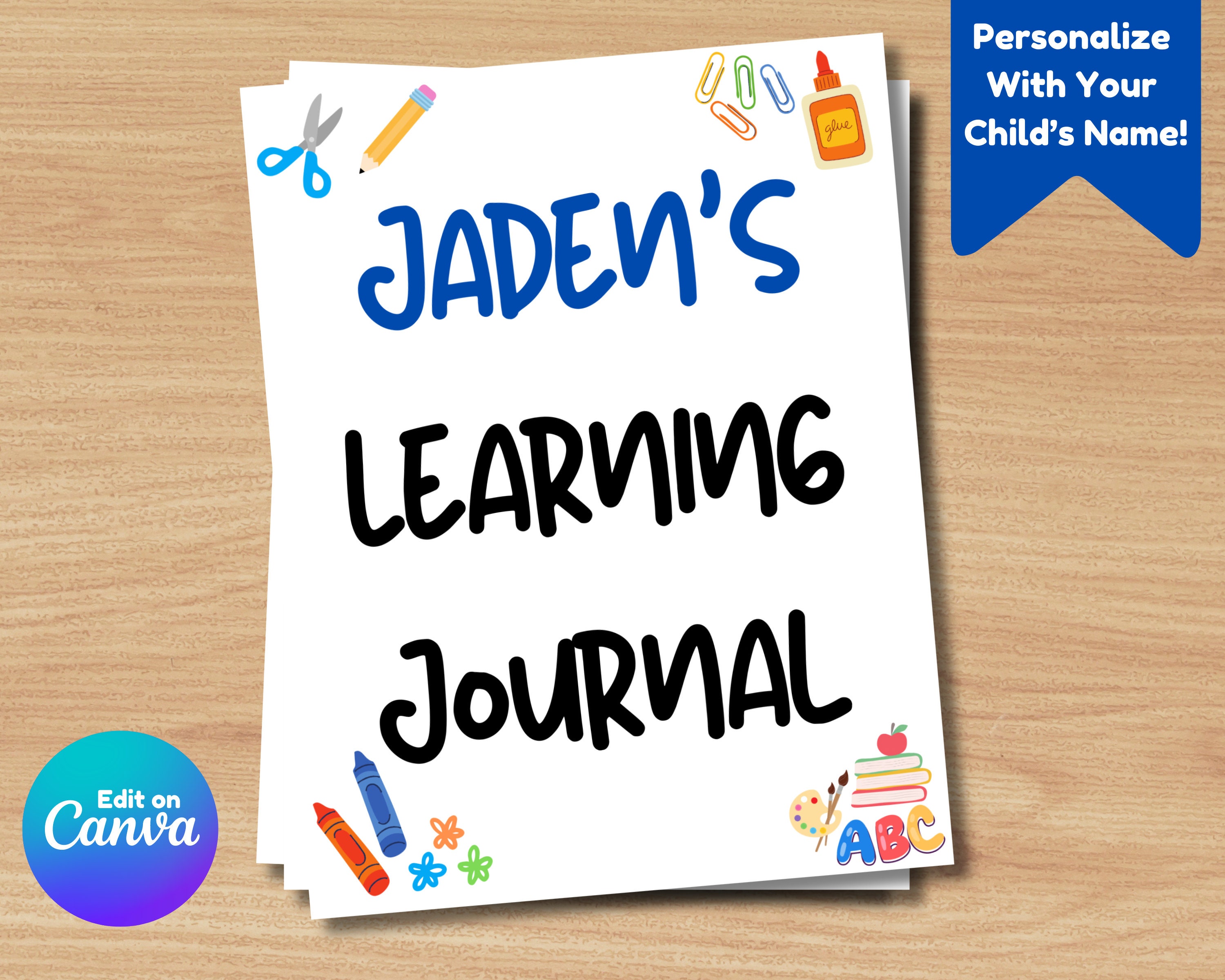 Toddler Learning Journal DIGITAL PRINTABLES | Customizable Cover Page ...