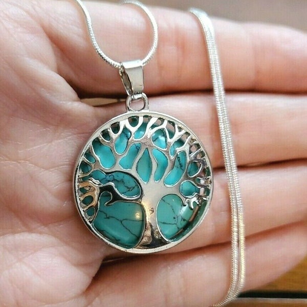 Turquoise Tree of Life Necklace - Etsy