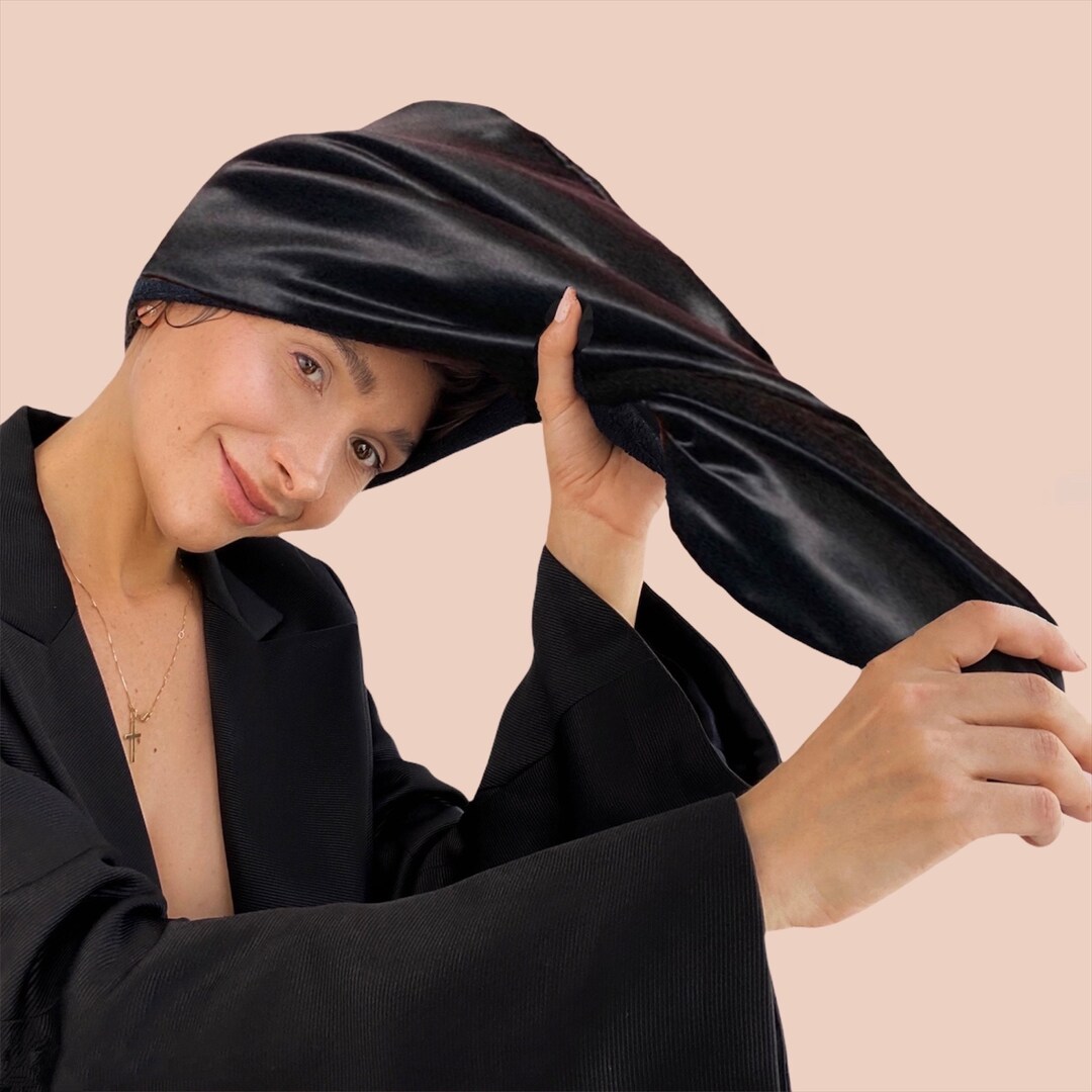 Reversible Silk Bamboo Hair Turban: Luxury Absorbent Towel Wrap - Etsy