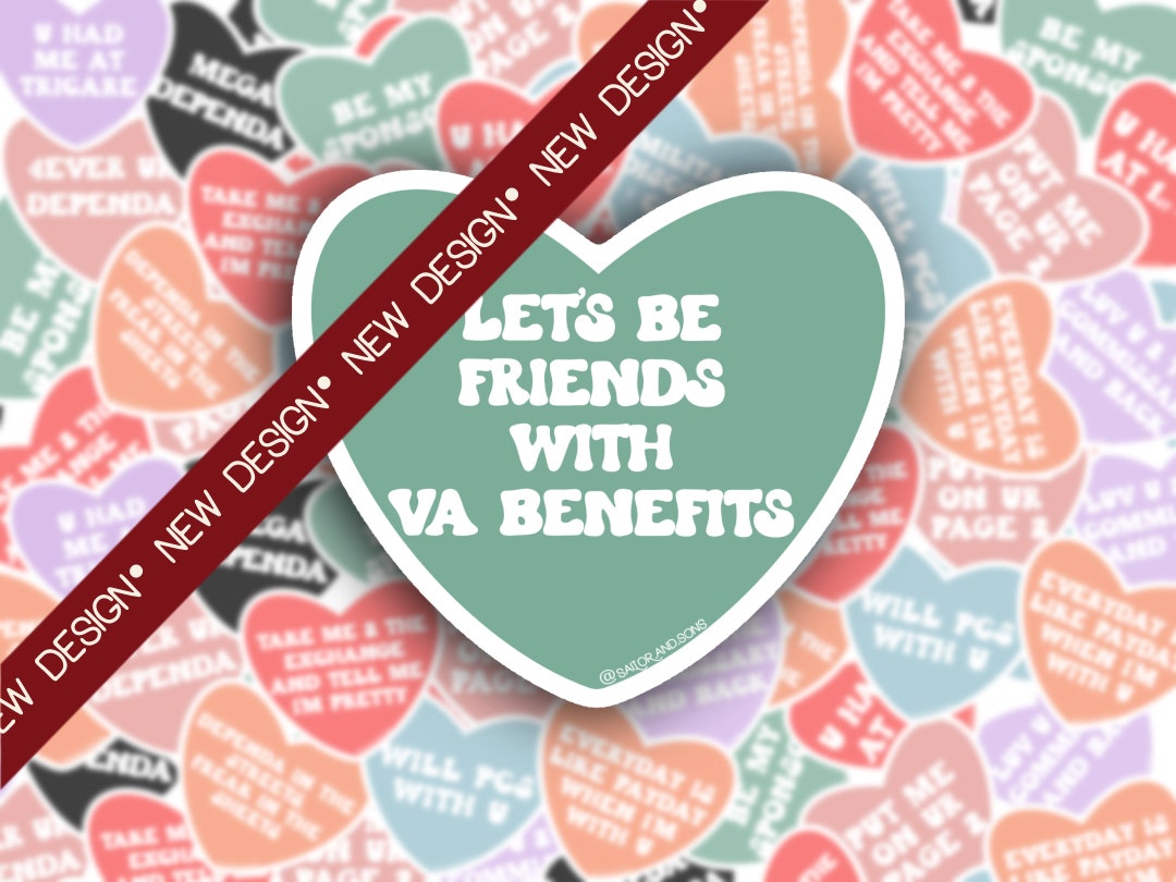Friends With VA Benefit Milso Candy Heart Sticker, Dependa Sticker - Etsy