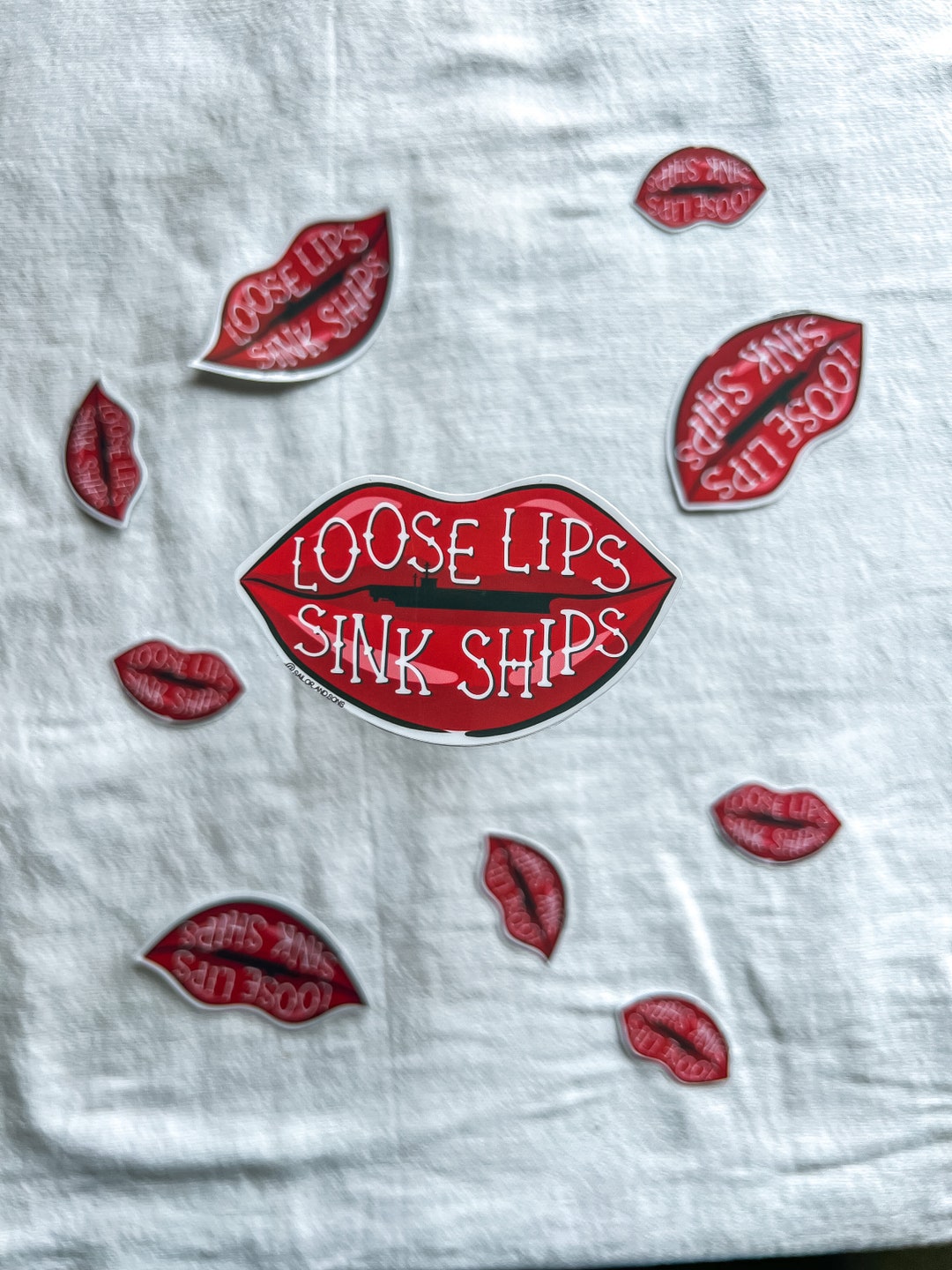 Loose Lips Sink Ships Lips Tattoo Nautical Sticker Anchor Sticker ...