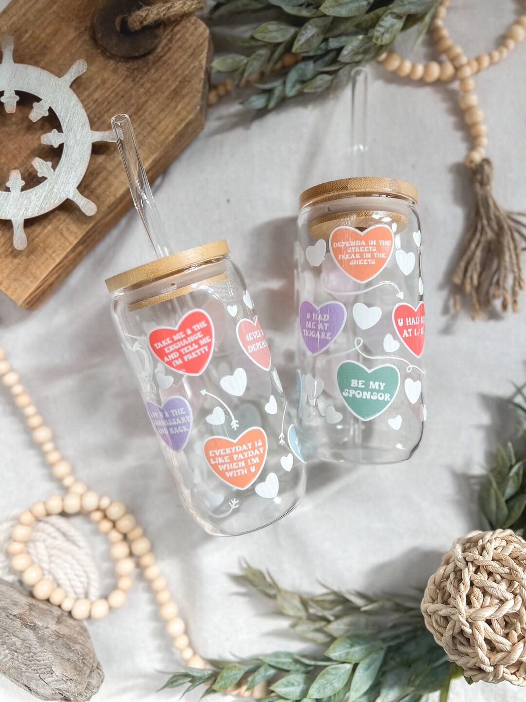 Milso Candy Heart Glass Can | Military Wife Gift | Military Gifts ...