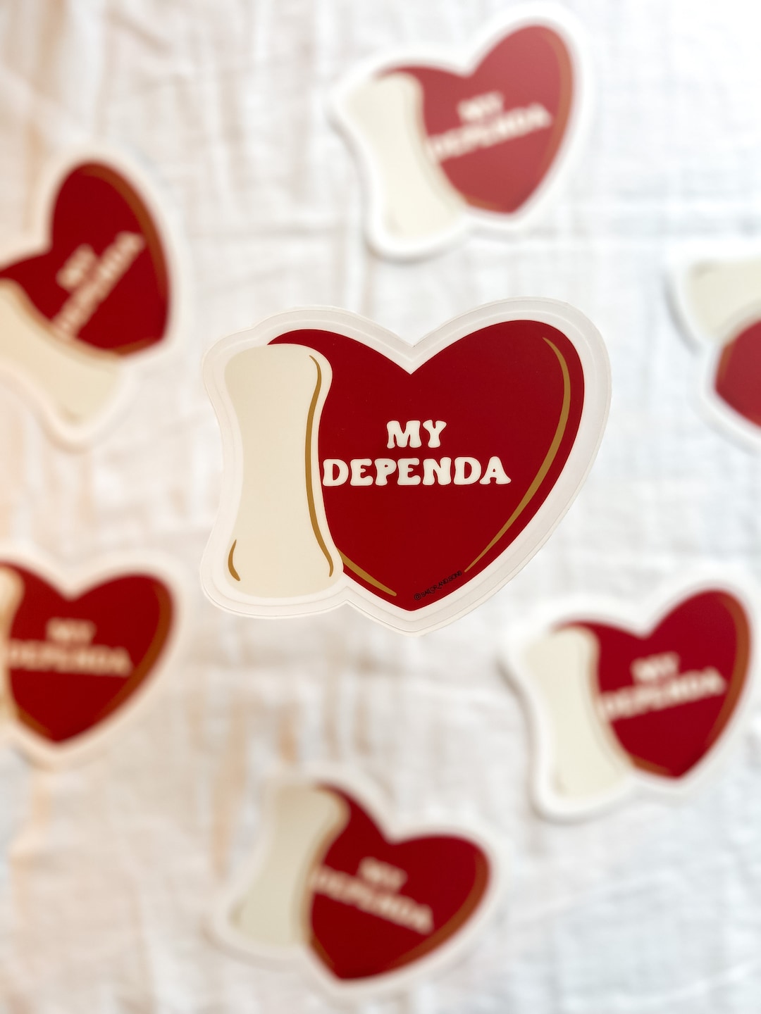 I Heart My Dependa Car Sticker Milso Candy Heart Sticker, Military Wife ...